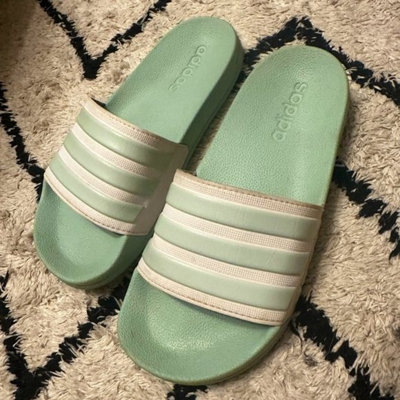 adidas | Shoes | Blue Adidas Slides | Poshmark